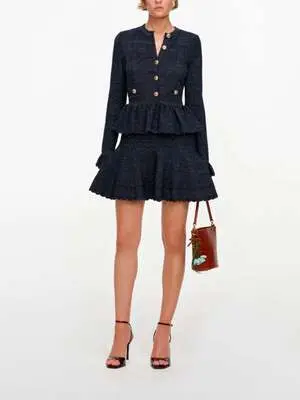 SELF-PORTRAIT Textured Knit Mini Dress - Multicolor