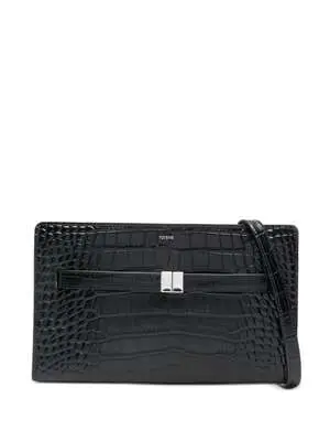 TOTEME Black Crocodile-embossed Leather Mini Crossbody Bag - Multicolor