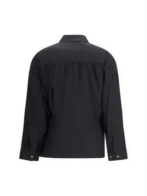LEMAIRE Cotton Blend Shirt With Twisted Button Closure - Black
