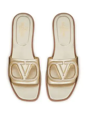 Valentino Garavani Vlogo Signature Flat Sandals - Multicolor