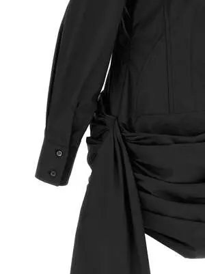 Giuseppe Di Morabito Cotton Poplin Bustier Chemisier Mini Dress - Black