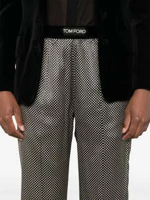 TOM FORD Polka Dot Silk Trousers - Black