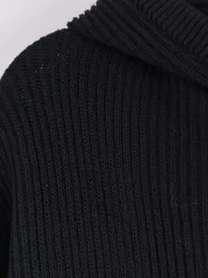 Rick Owens Virgin Wool Hooded Cardigan - Black
