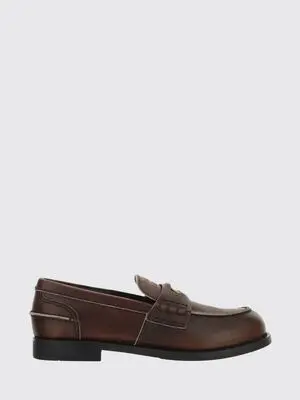 Miu Miu Calf Leather Loafers With Buckle Detail - Black