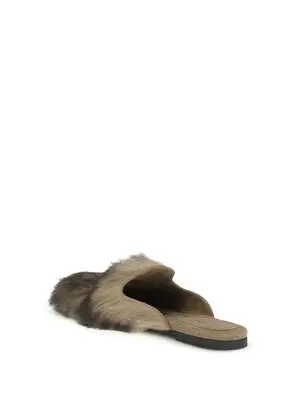 Dolce & Gabbana Sheepskin Mules - Gray