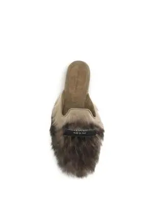 Dolce & Gabbana Sheepskin Mules - Gray
