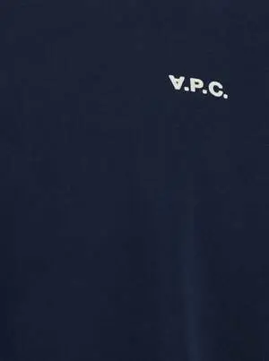 A.p.c. Blue Crewneck T-shirt With Logo Embroidered On The Front In Cottonr - Multicolor