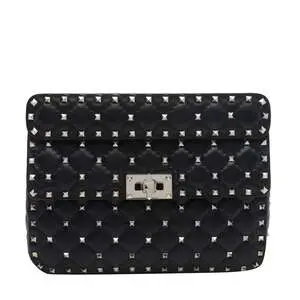 Valentino Garavani Rockstud Spike Medium Shoulder Bag - Black
