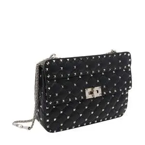 Valentino Garavani Rockstud Spike Medium Shoulder Bag - Black
