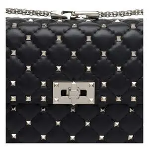 Valentino Garavani Rockstud Spike Medium Shoulder Bag - Black