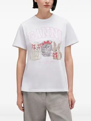 GANNI Organic Cotton Graphic T-shirt - Multicolor