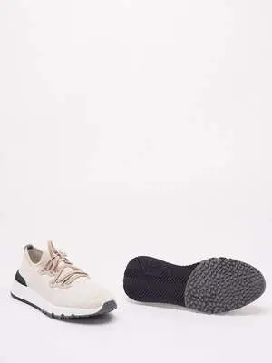Brunello Cucinelli Cotton Knit Lace-up Sneakers - Multicolor
