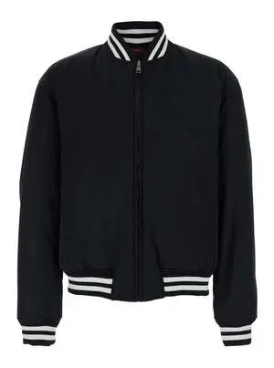 Gucci Black Reversible Tech Fabric Bomber Jacket - Multicolor