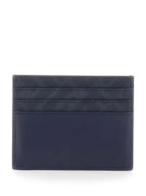 Fendi Blue Card Holder With Ff Plate On The Front In Leather - Multicolor