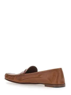 Versace Leather Loafers With Medusa Detail - Multicolor