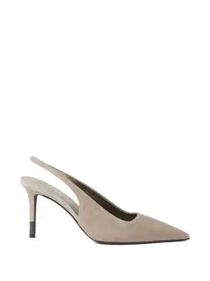 Brunello Cucinelli Suede Slingback Pumps