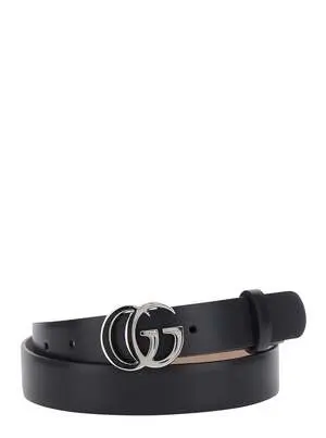 Gucci Gg Running Belt With Gg Plate Clasp And Loops In Leather - Black