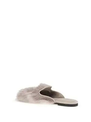 Dolce & Gabbana Sheepskin Mules - Gray