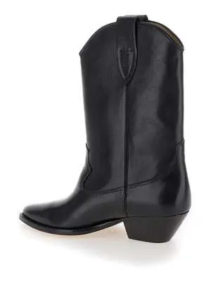Isabel Marant Étoile Duetro Black Leather Ankle Boots - Multicolor