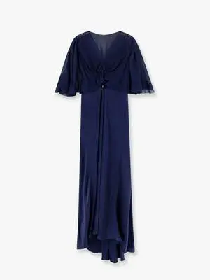 Alberta Ferretti Long Voile Dress - Multicolor