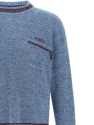 Marni Two-tone Ribbed Cotton Sweater