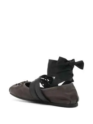 Miu Miu Ballet Flats With Buckled Straps - Multicolor