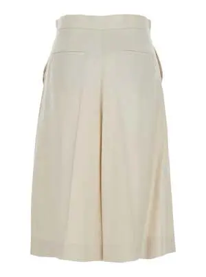Max Mara Wide-leg Linen Bermuda Shorts - Multicolor