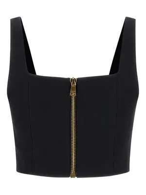 Balmain Wool Brassiere Top With Lion Head Buttons - Multicolor