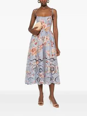 Zimmermann Awaken Picnic Dress Floral Linen - Multicolor