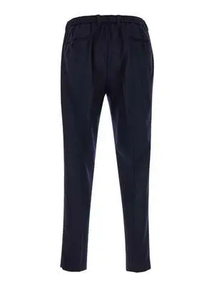Dolce & Gabbana Blue Wool High Waist Pants - Multicolor