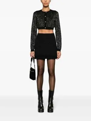 Versace Barocco Knit Cropped Cardigan - Multicolor
