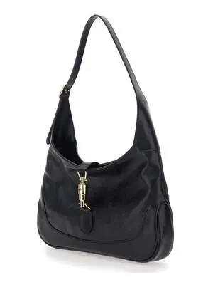 Gucci Jackie" Shoulder Bag With Strap And Front Closure In Black Leather - Multicolor