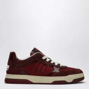 Gucci Re-web Sneakers In Burgundy Gg Fabric - Red