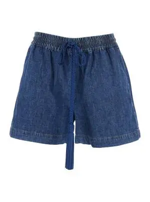 VALENTINO VALENTINO Blue Cotton Shorts With Welt Pockets