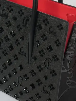 CHRISTIAN LOUBOUTIN Embellished Calf Leather Handbag - Black