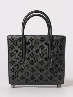 CHRISTIAN LOUBOUTIN Embellished Calf Leather Handbag - Black