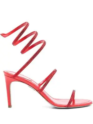 Rene Caovilla Cleo 80 Sandals With Crystals - Red
