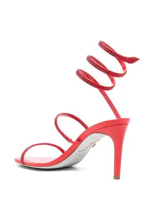 Rene Caovilla Cleo 80 Sandals With Crystals - Red