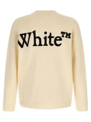 Off-White Bookish Shared" Knitted Cotton Sweater - White