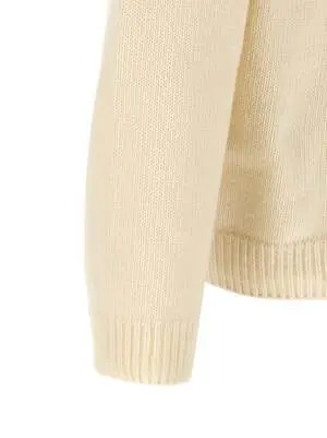 Off-White Bookish Shared" Knitted Cotton Sweater - White