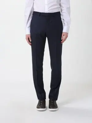 Zegna Navy Wool Tailored Trousers - Blue