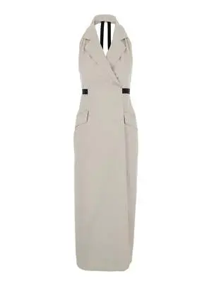 Max Mara MAX MARA Sleeveless Dress With Notched Revers And Open Back Multicolor