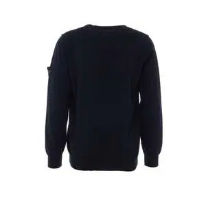 Stone Island Logo Detailed Crew Neck Sweater - Black