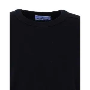 Stone Island Logo Detailed Crew Neck Sweater - Black