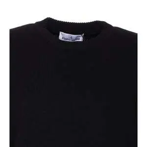 Stone Island Logo Detailed Crew Neck Sweater - Black