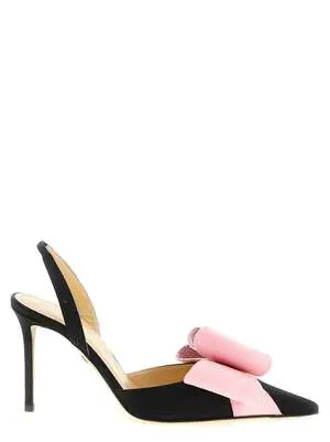 Mach & Mach Le Cadeau' Embellished Bow Slingback Heels - Multicolor