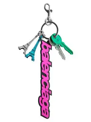 Balenciaga BALENCIAGA B Logo Keychain Multicolor