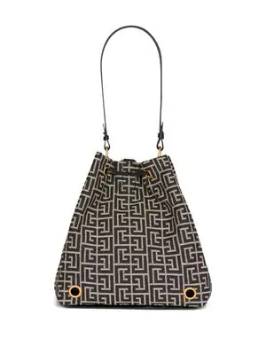 Balmain Sync Monogram Drawstring Backpack