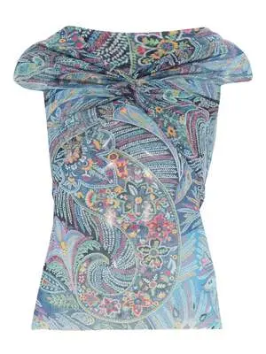 Etro Semi-sheer Printed Top - Blue