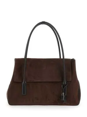 TOM FORD Tom Ford Suede Shoulder Bag With Padlock Detail Multicolor